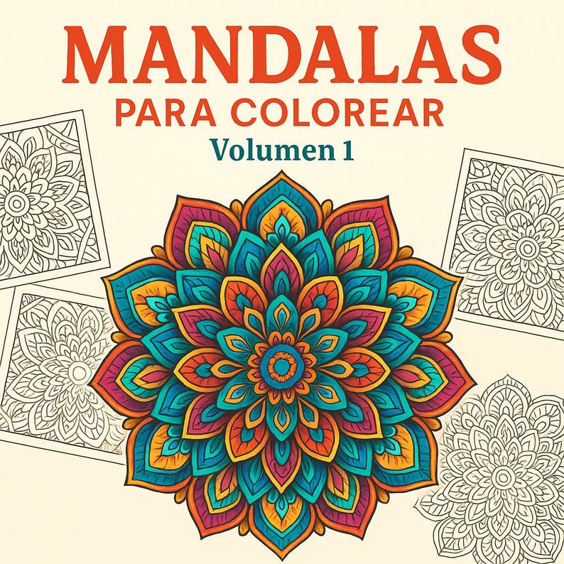 Libro De Mandalas Para Colorear En PDF – 50 Diseños A4 Para Adultos Y Jóvenes - Etsy