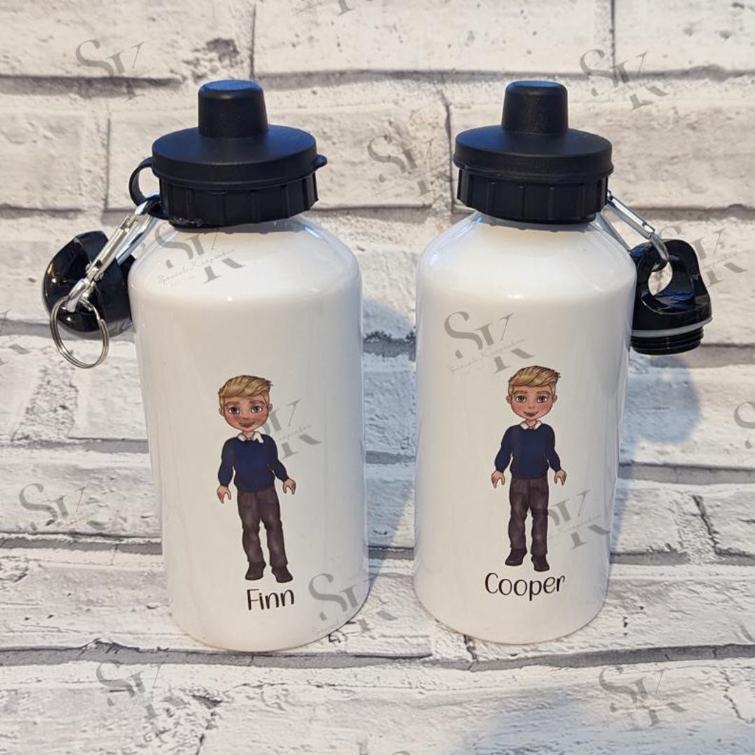 Personalized School Character Water Bottle - Etsy