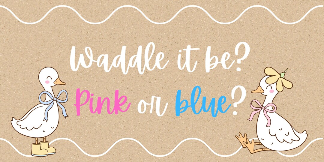 Waddle It Be Gender Reveal Banner, Duck Baby Shower Decoration - Etsy