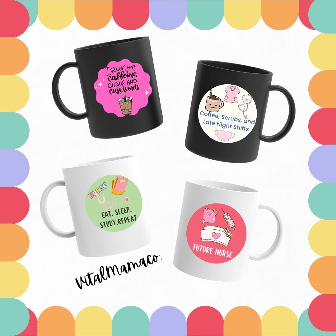 Printable Nurse Stickers | Funny Nurse Stickers | Printable Sticker Set ...