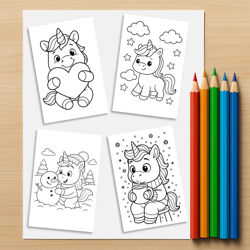 Unicorn Coloring Pages for Kids – 20 Magical Printable Sheets, Cute ...