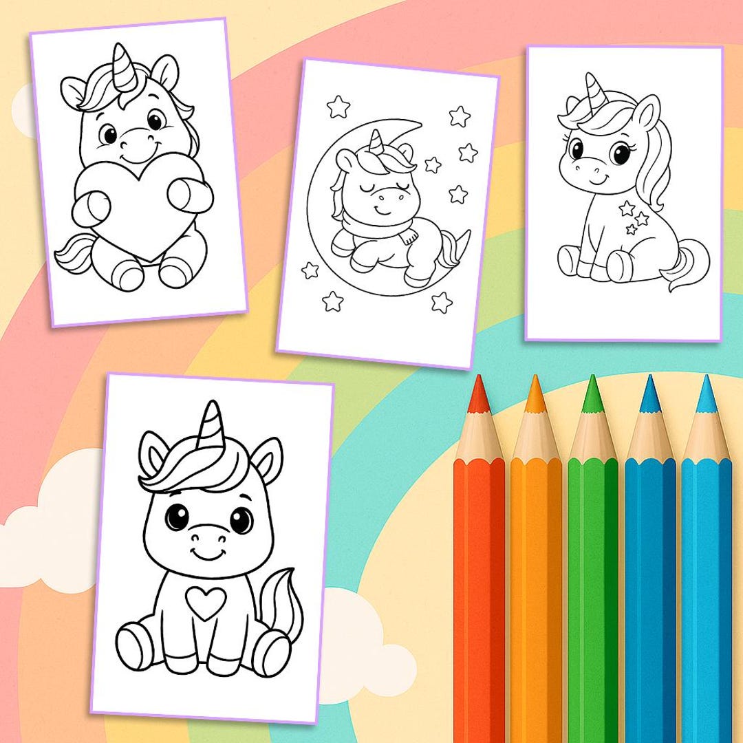 Unicorn Coloring Pages for Kids – 20 Magical Printable Sheets, Cute ...