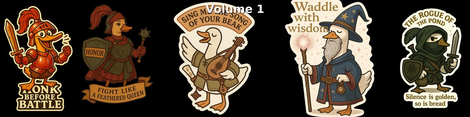 Medieval Goose Warriors – Vol. 1 | Funny Printable Sticker Pack - Etsy