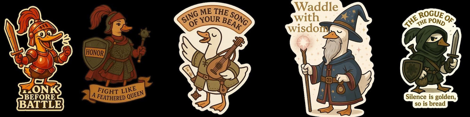 Medieval Goose Warriors – Vol. 1 | Funny Printable Sticker Pack - Etsy