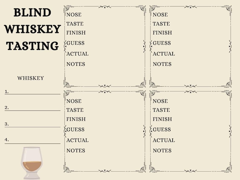 4 Glass Blind Whiskey Tasting - Etsy