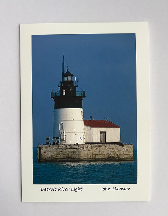 Detroit River Lighthouse on Lake Erie Fine Wall Art for Nautical Home ...