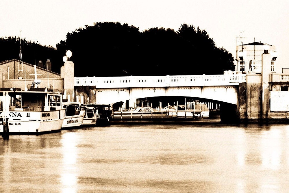 The Port Clinton Drawbridge Spanning the Portage River in Ottawa County ...
