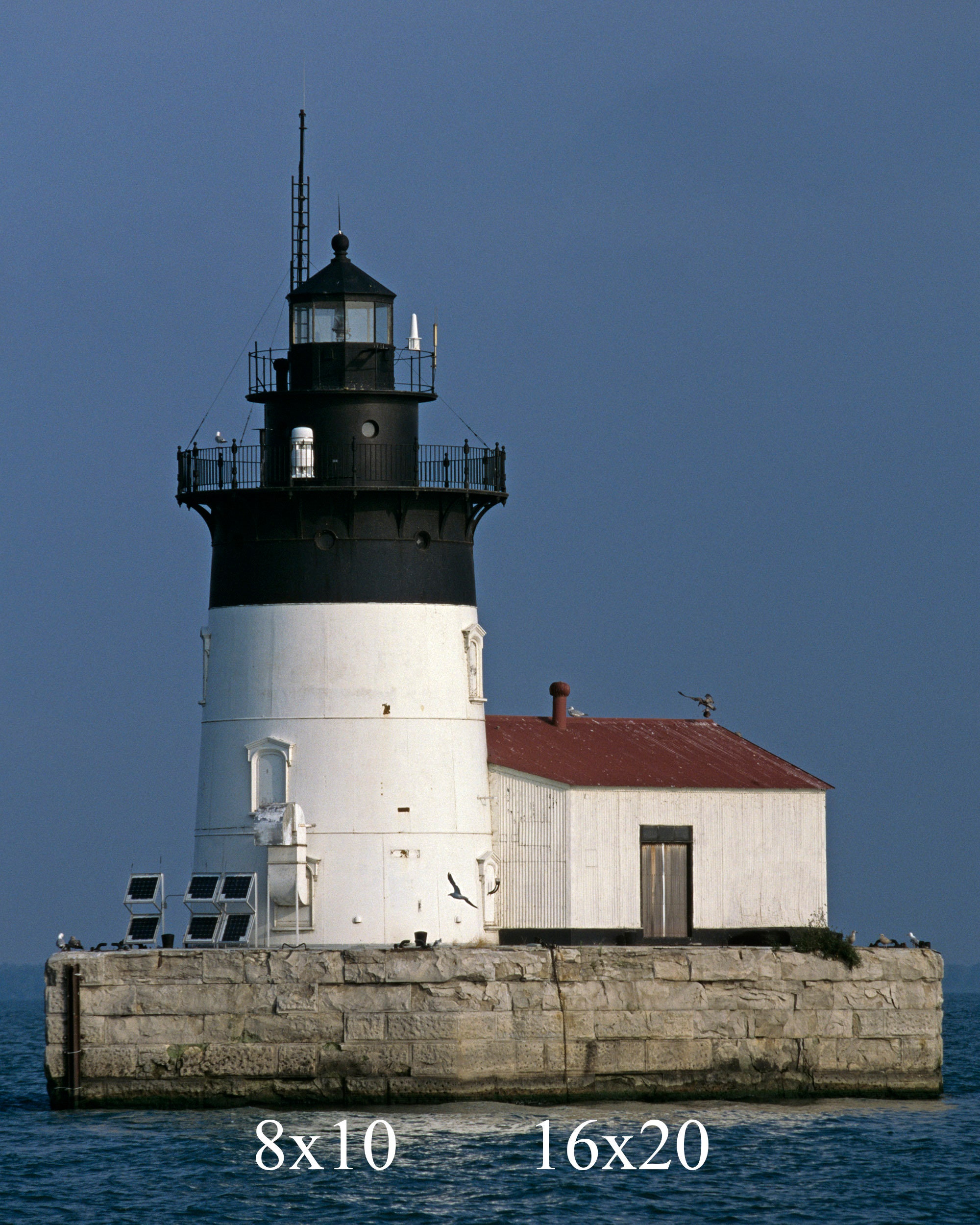 Detroit River Lighthouse on Lake Erie Fine Wall Art for Nautical Home ...