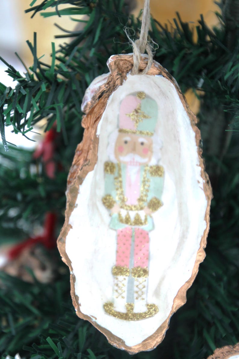 Pastel Nutcracker Oyster Shell Ornament - Etsy