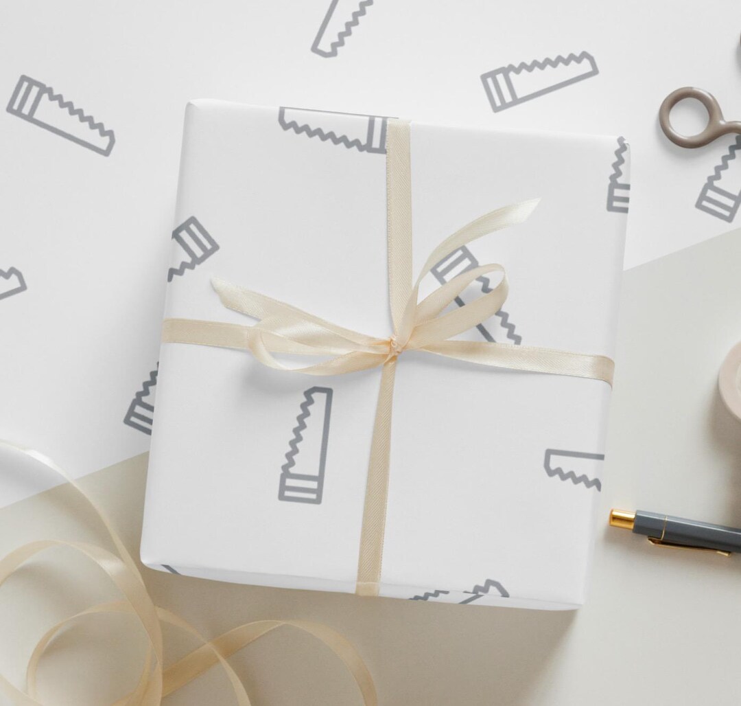 Happy Father's Day Wrapping Paper – Hand Saw Pattern – Set of 3 Matte ...