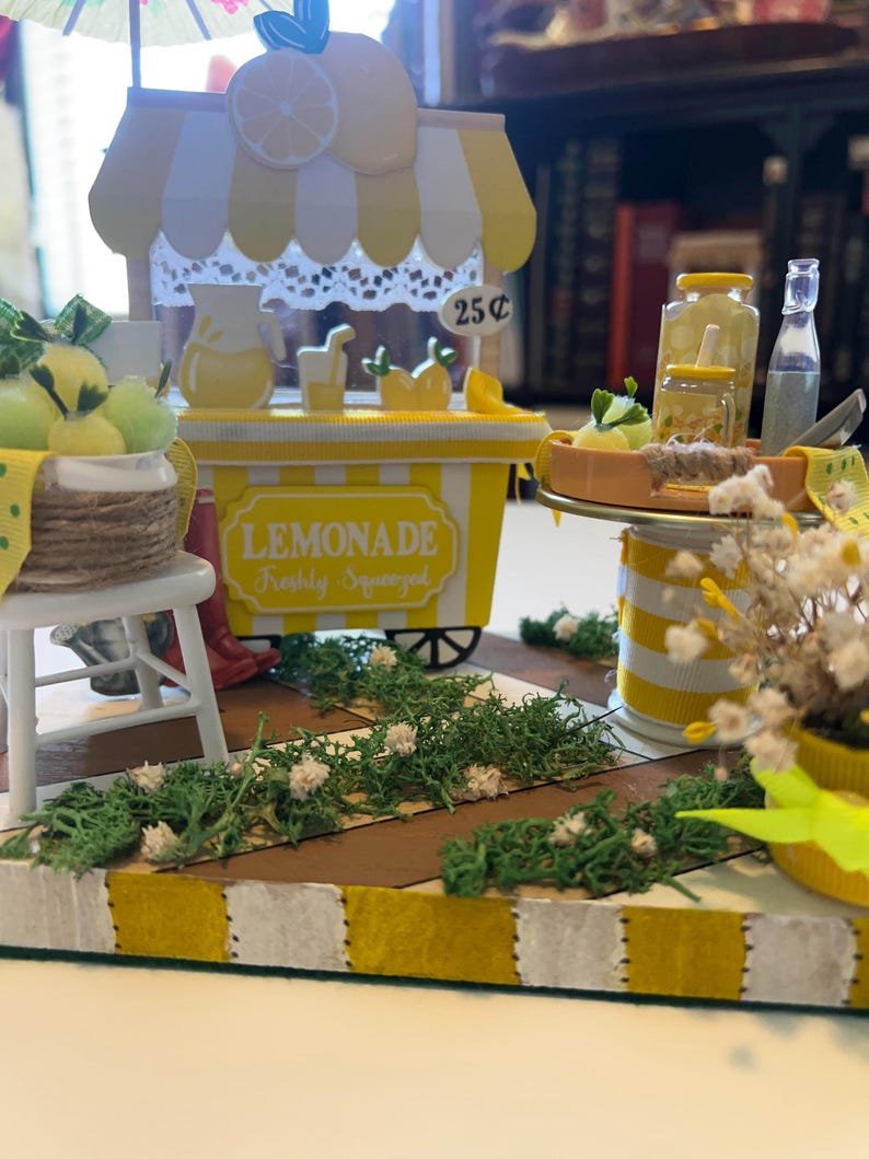 Miniature Lemonade Stand Scene | Handmade Mini Display With Accessories ...