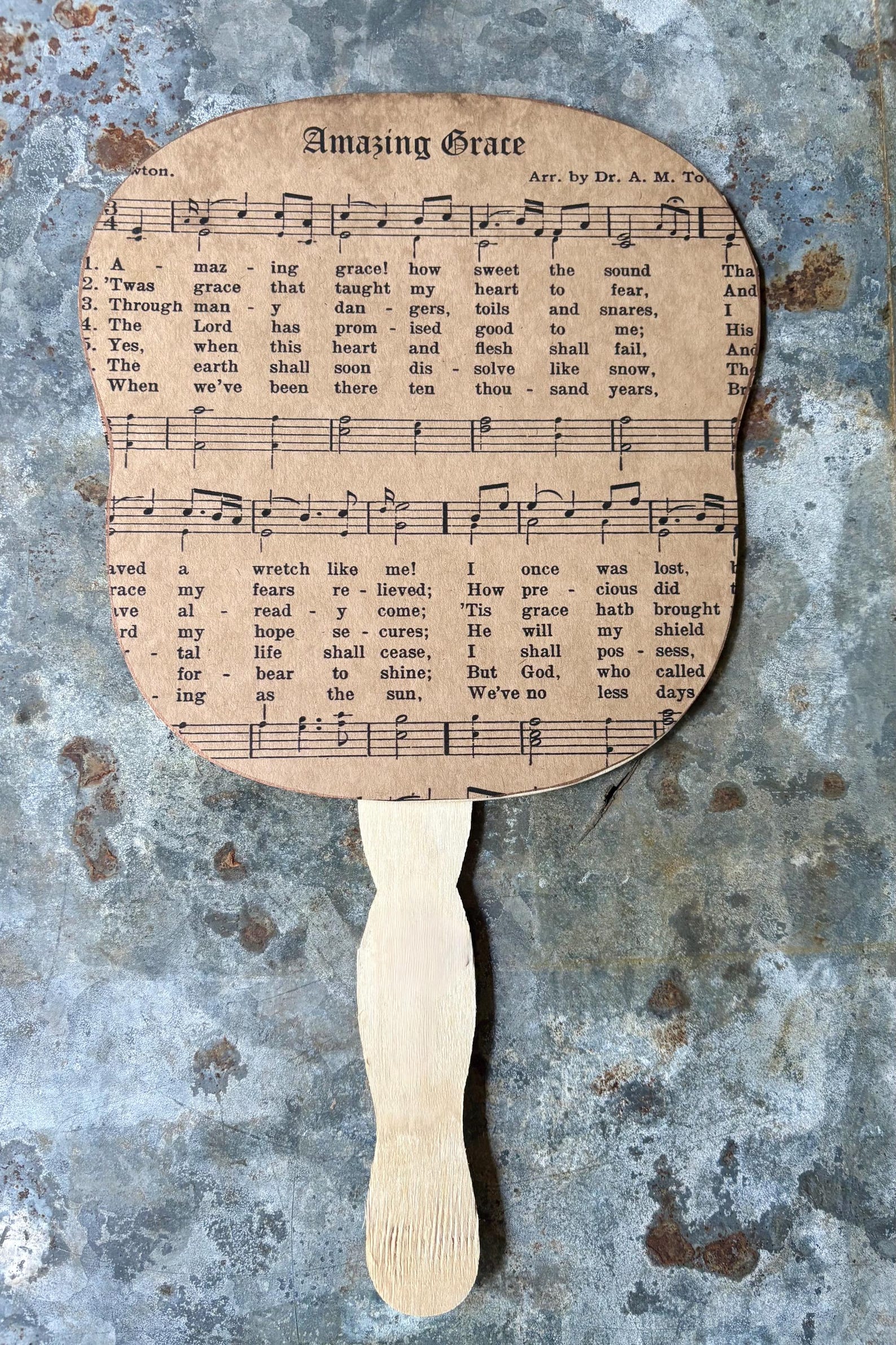 Hymnal Church Fan: Old-fashioned, Handheld Fan. Decoupage on Wood, 6 ...