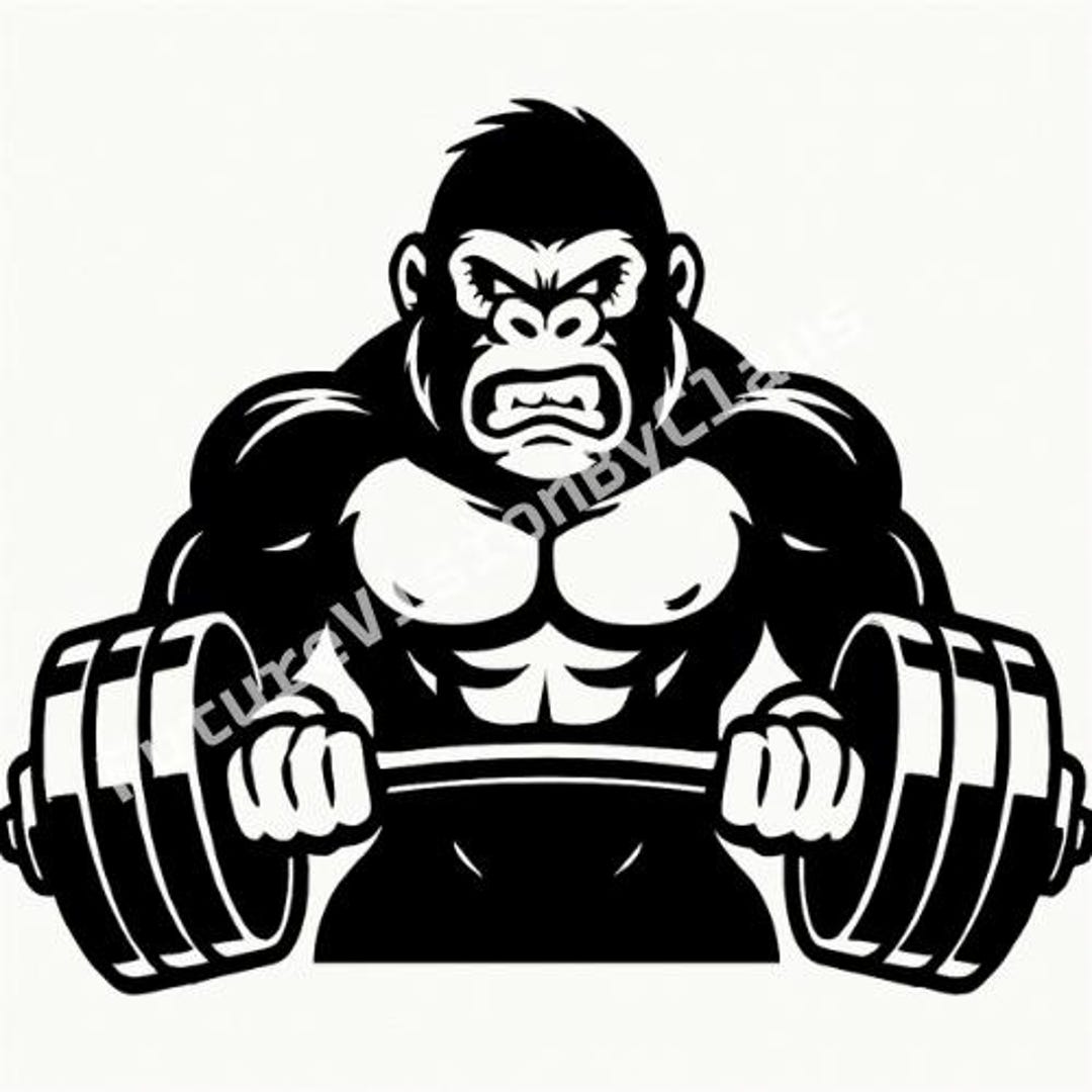 Beast Mode Gorilla SVG | Powerlifting Mascot Vector | Gym & Fitness ...