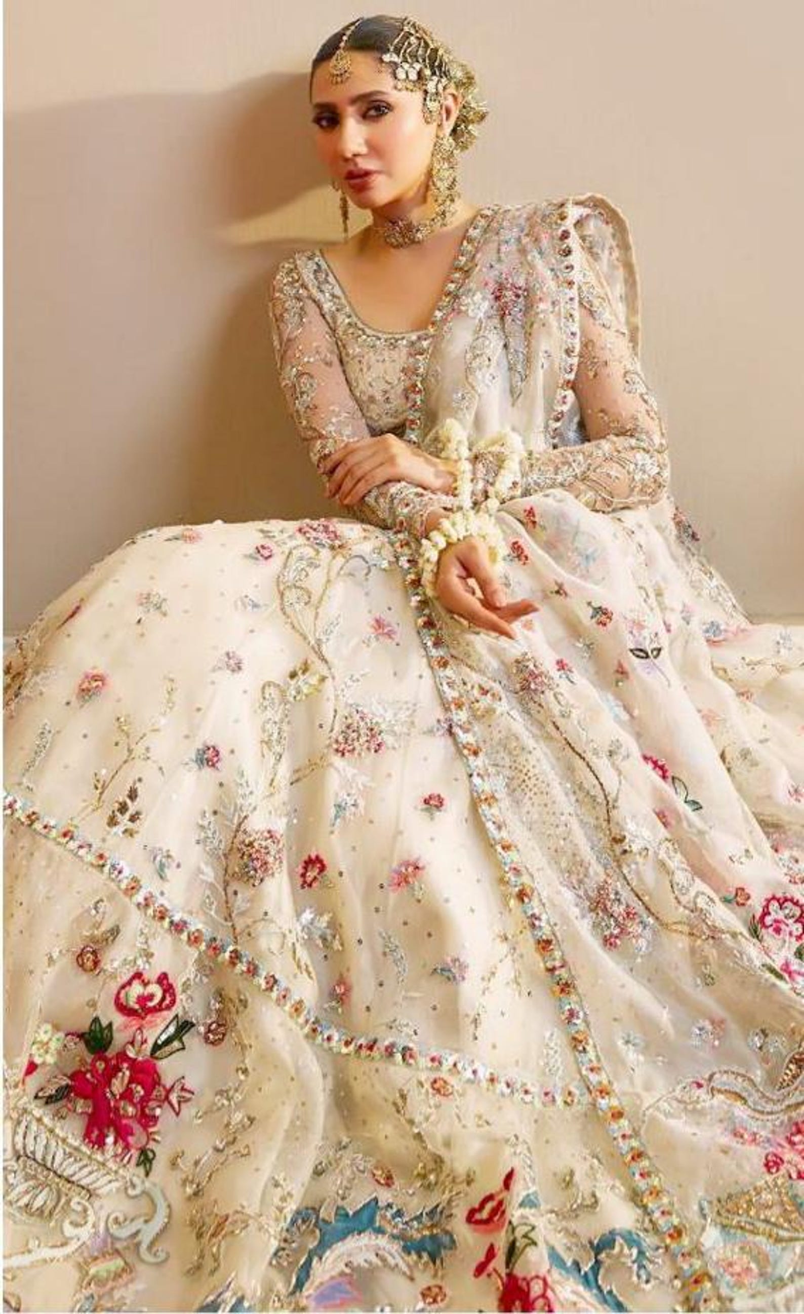 Custom Embroidered Pakistani Wedding Dress: Maria B Design - Etsy