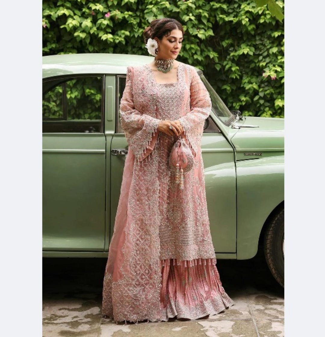 Handmade Blush Rose Pakistani Lehenga, Embroidered Wedding Wear - Etsy