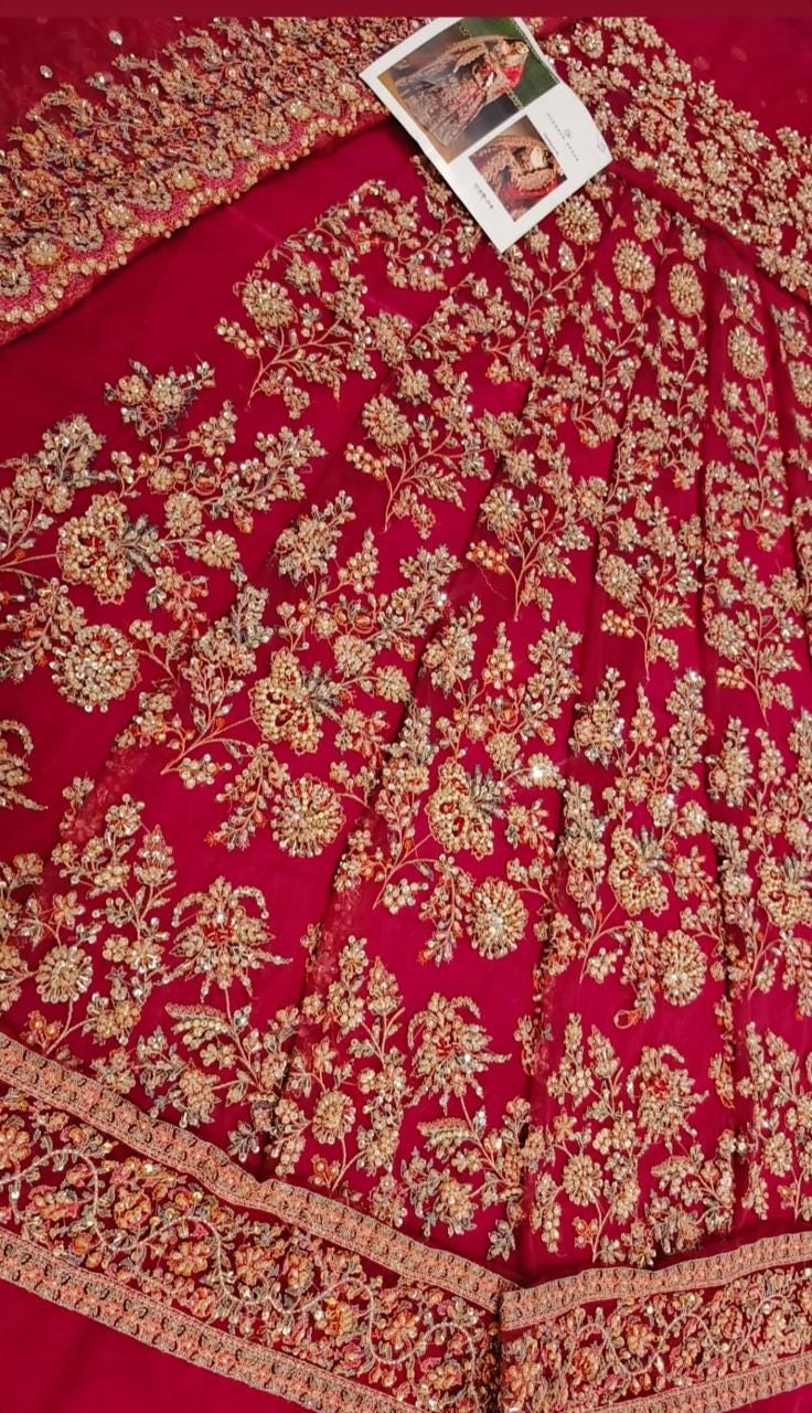 Hand Embroidered Pakistani Wedding Dress: Ice Blue Bridal Lehenga - Etsy