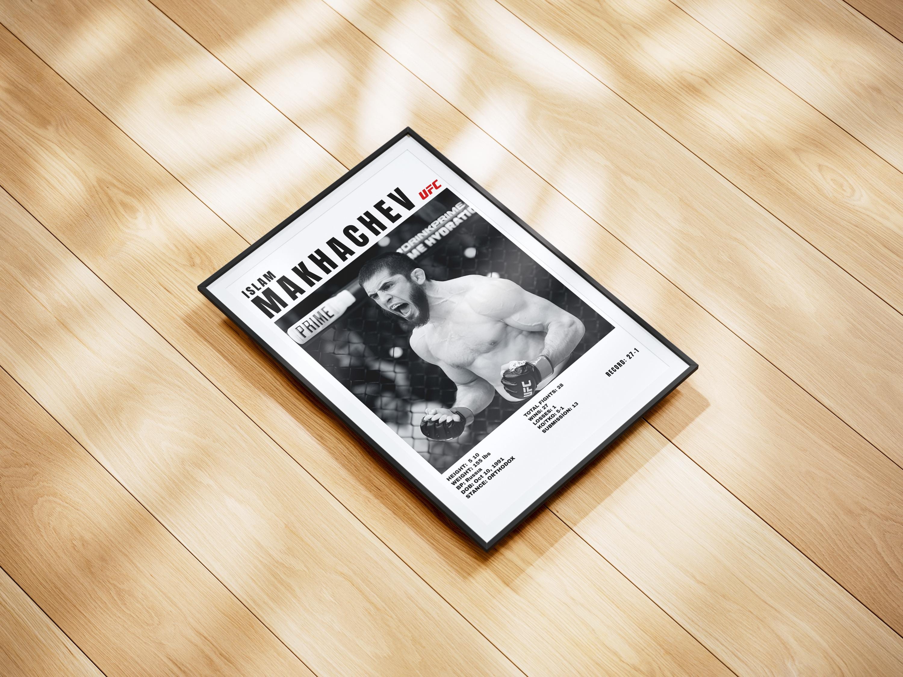 Islam Makhachev UFC Digital Download – Printable MMA Poster – Black and ...