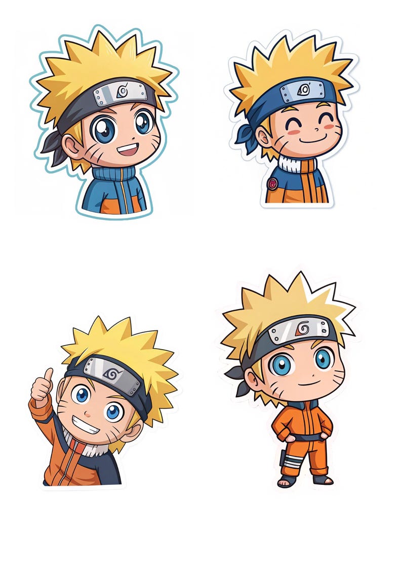 Naruto Digital Sticker Set – 11 Cute Chibi Naruto Stickers | Anime ...
