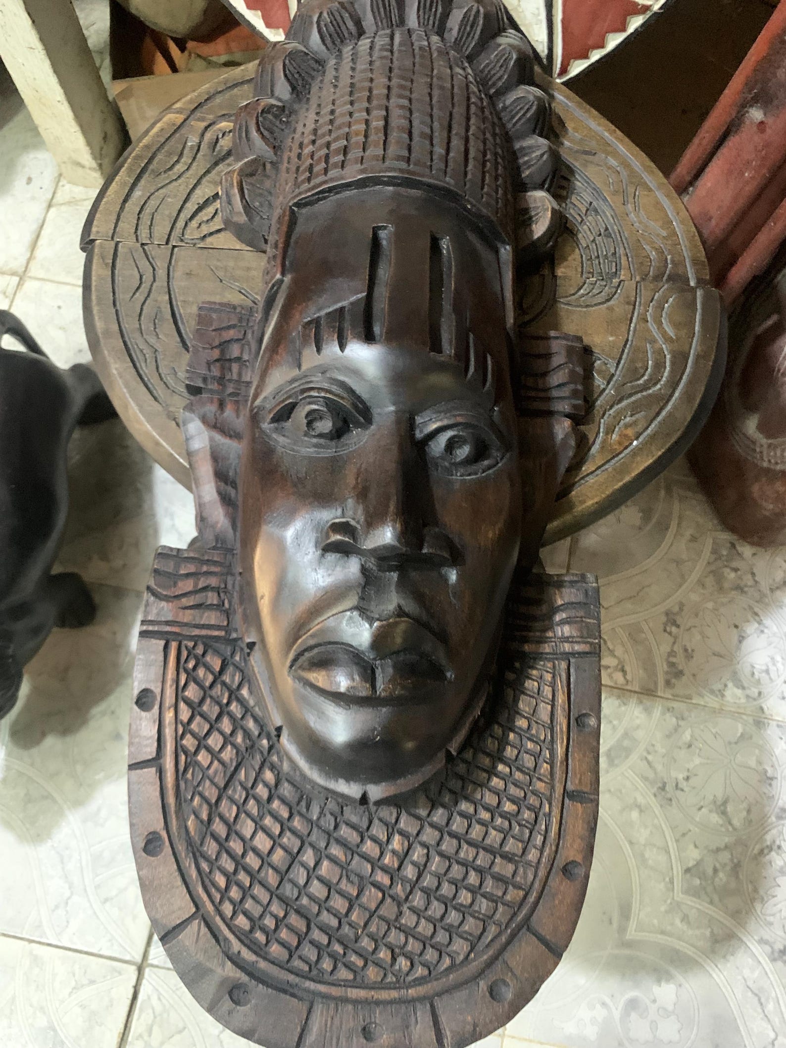 Hand-carved Queen Idia African Wood Mask, Tribal Art - Etsy