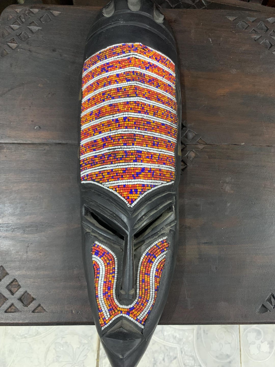 African Iyare Beaded Mask, Ethnic Mask, African Mask, Vintage Style ...