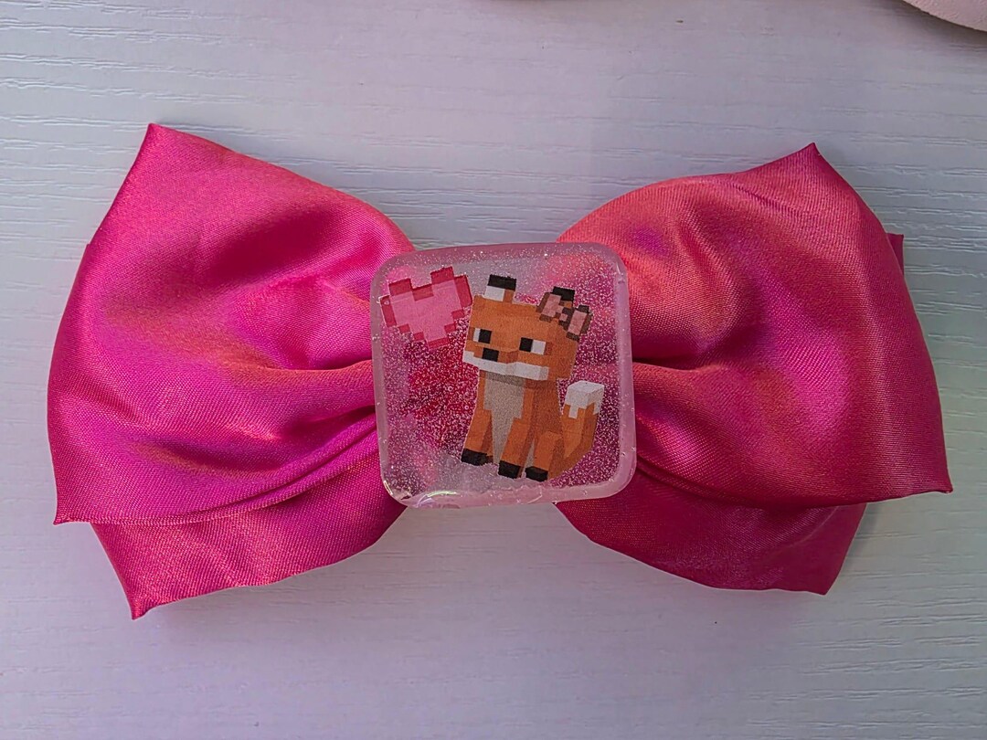 Pixel Fox Gamer Girl Hair Bow – Minecraft Inspired - Etsy