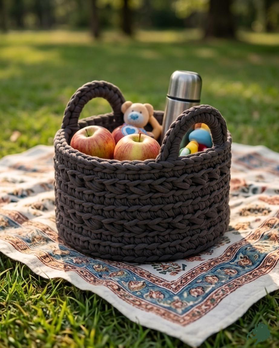 Modern Boho Crochet Basket Pattern – Textured Oval Storage Bin (digital ...