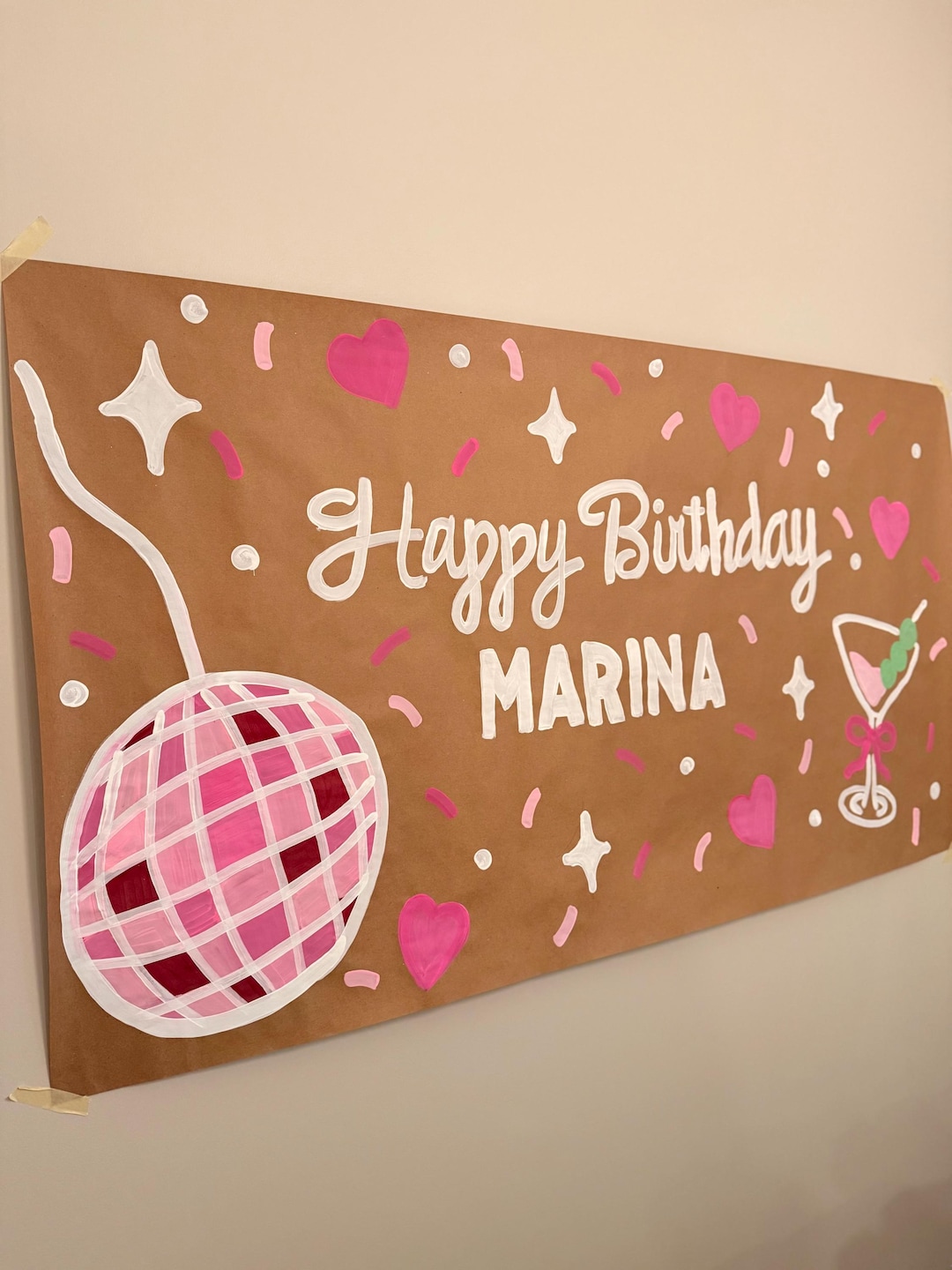 Hand Painted Kraft Paper Banner: Custom Event Decor - Etsy