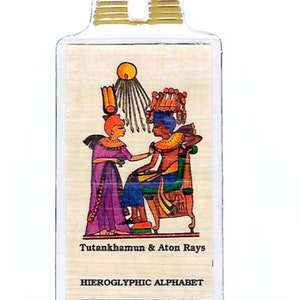 Hieroglyphic Alphabet Papyrus Bookmarks-tut and Aton Ray God of the Sun ...