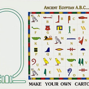 Make Your Own Egyptian Cartouche. Hieroglyphic Alphabet Sticker Set - Etsy