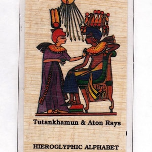 Hieroglyphic Alphabet Papyrus Bookmarks-tut and Aton Ray God of the Sun ...