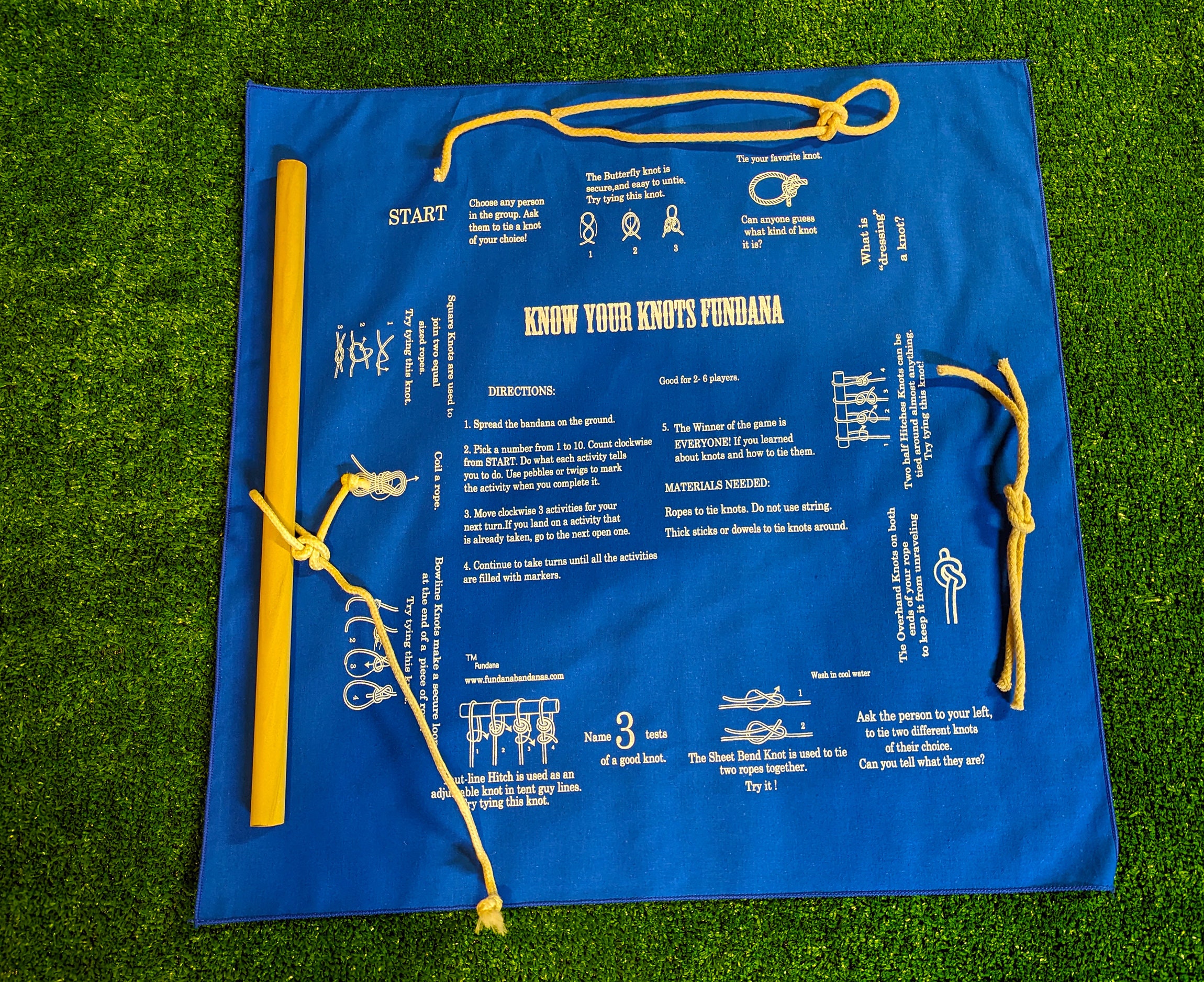 New! Knot Tying Game! Bigger Knots, Three Colors-Navy, Royal Blue ...