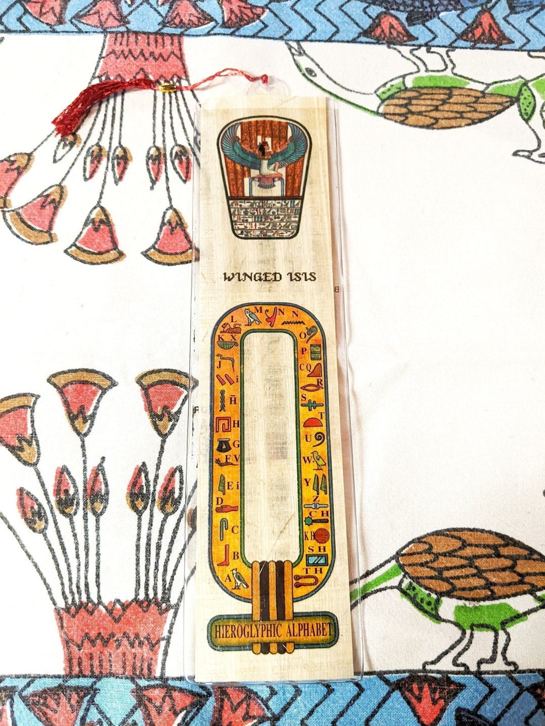 Egyptian Papyrus Bookmark: Goddess of Magic, Hieroglyphic Alphabet - Etsy