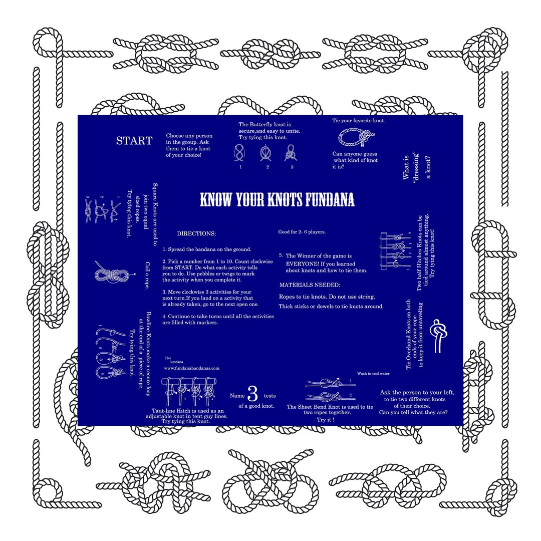 New Knot Tying Game Bigger Knots, Three Colors-navy, Royal Blue & White ...