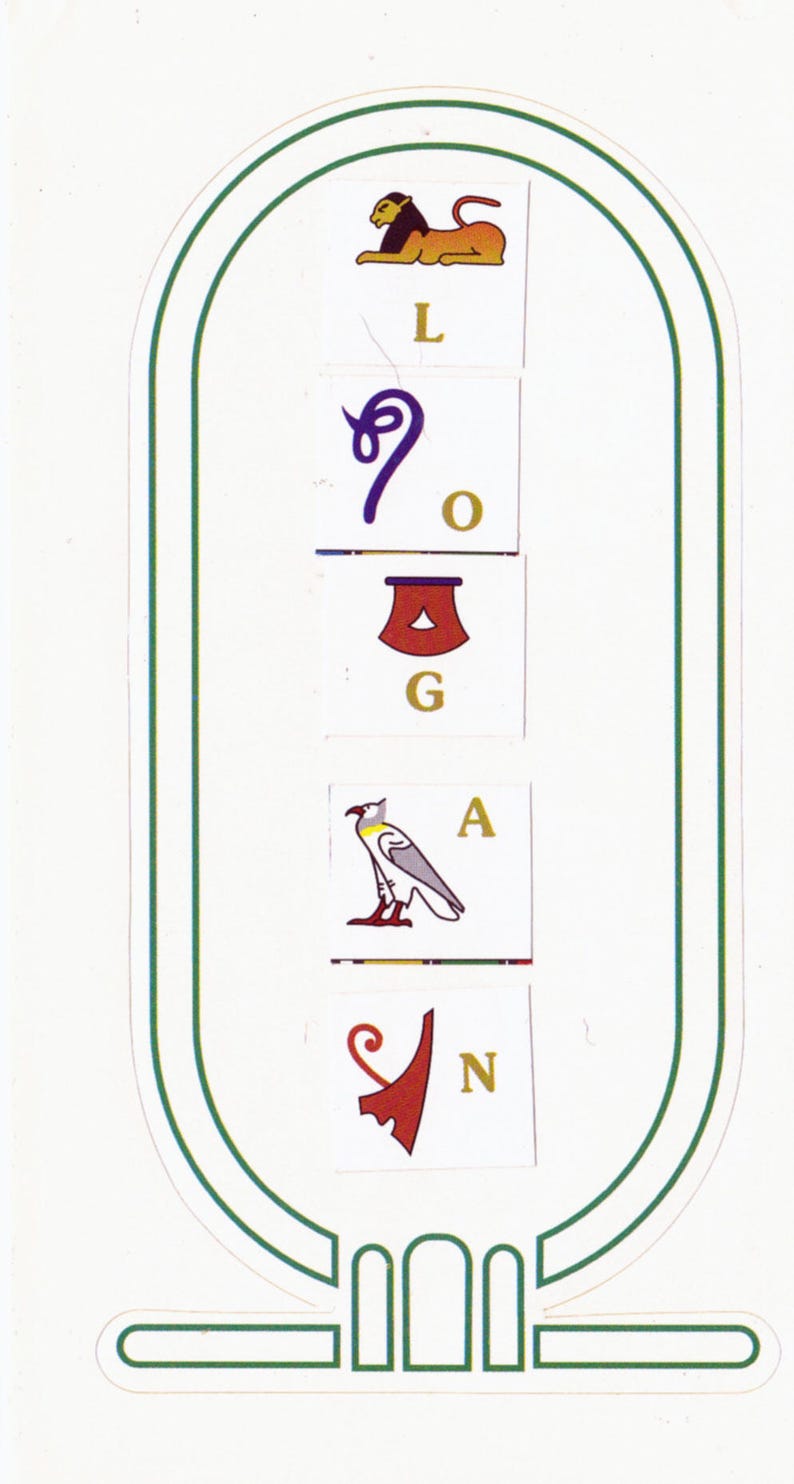 Make Your Own Egyptian Cartouche. Hieroglyphic Alphabet Sticker Set - Etsy