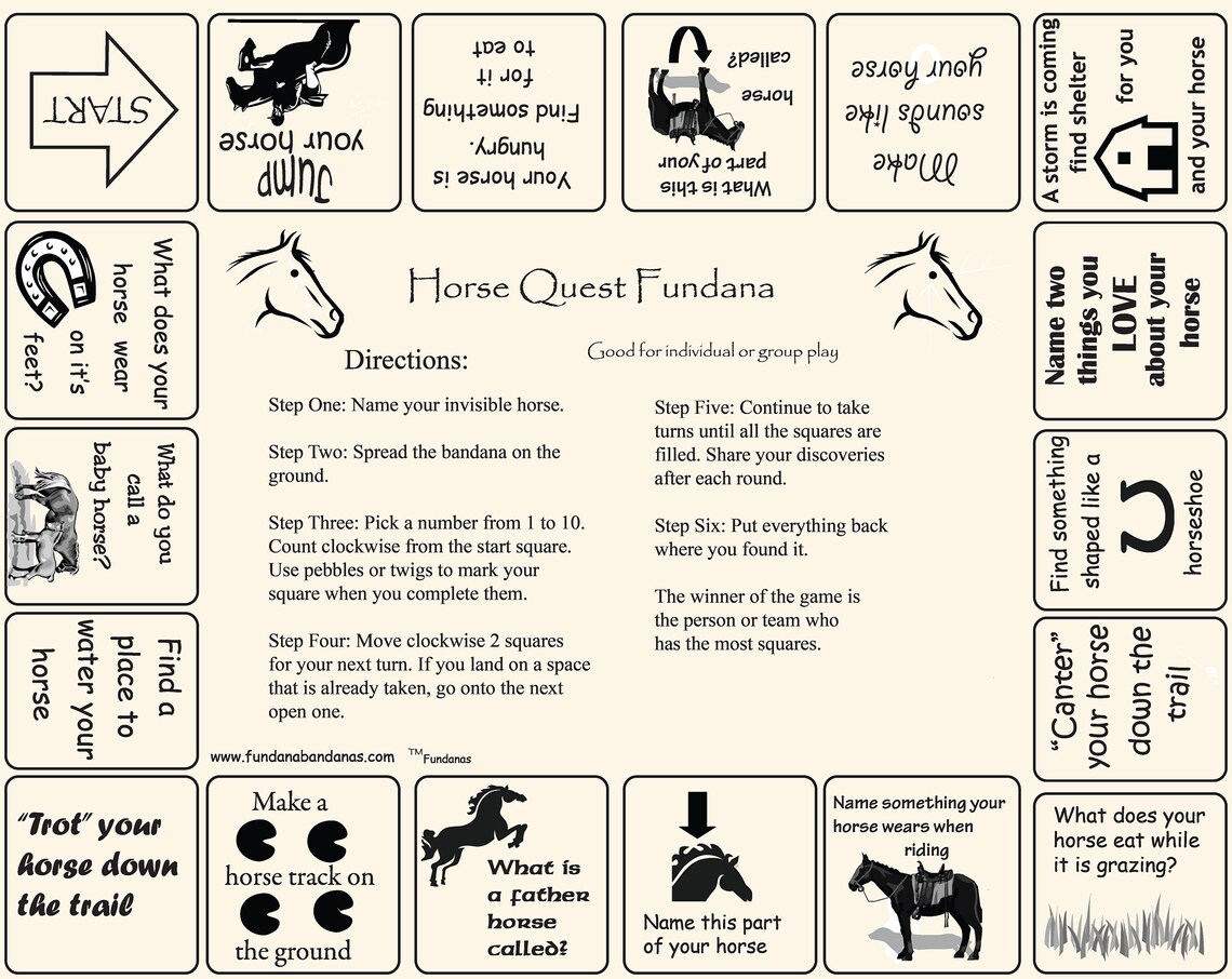 HORSES Fun Game About Horses Great for Backyard Play, Scouts, Camps Fun ...