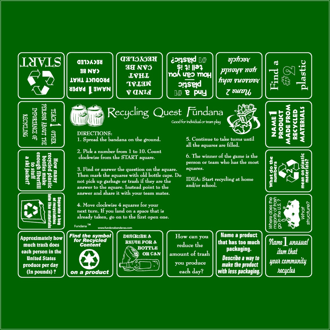 Recycling Quest Game Bandana: Earth Day Activity - Etsy