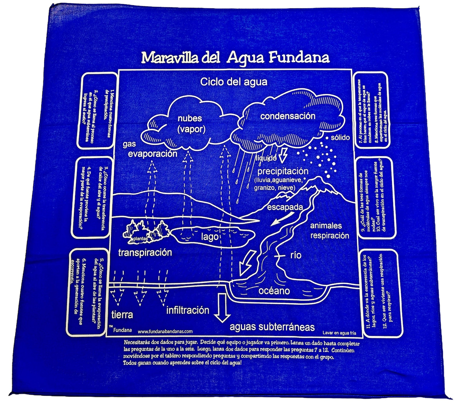 Spanish Wonder of Water Game Bandana: Bilingual Education. Learn About ...