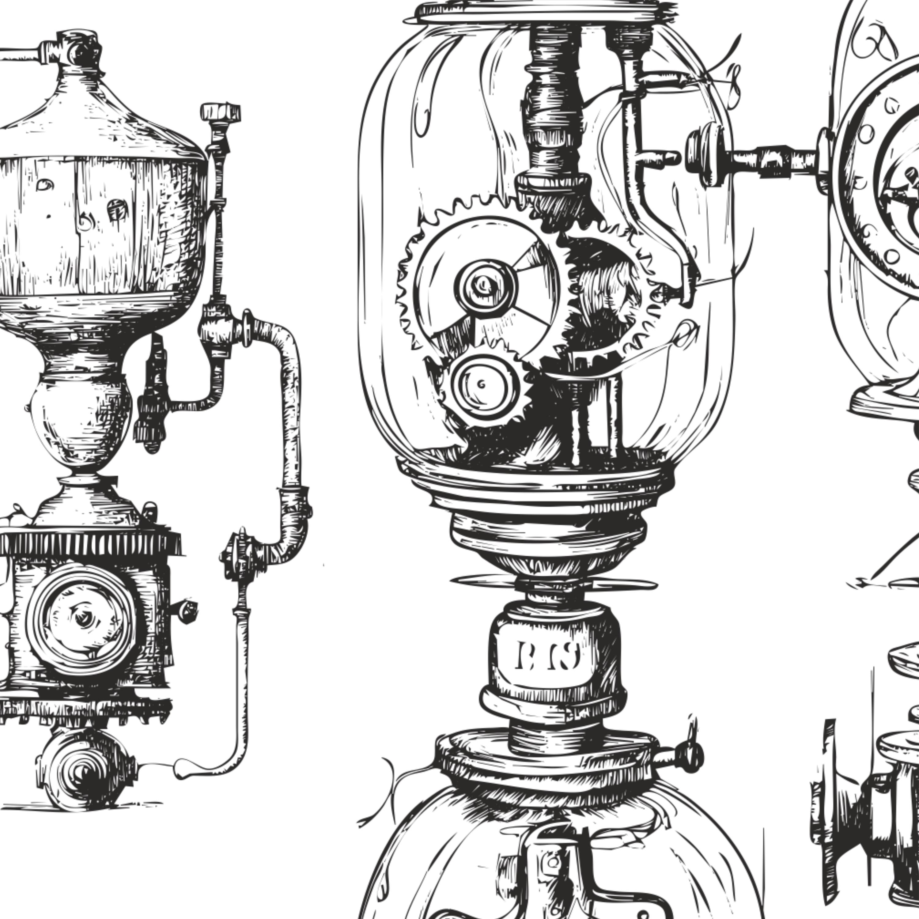 Designed to Do Vol. 3 – Surreal Steampunk Machine Clipart Set | Hand ...