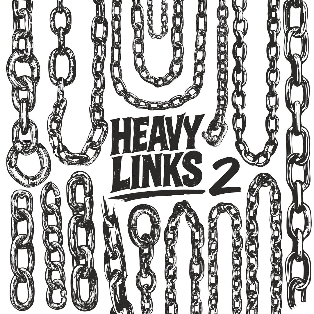 Heavy Links Vol. 2 – Twisted Chain Clipart for Bold Print Design | Ink ...