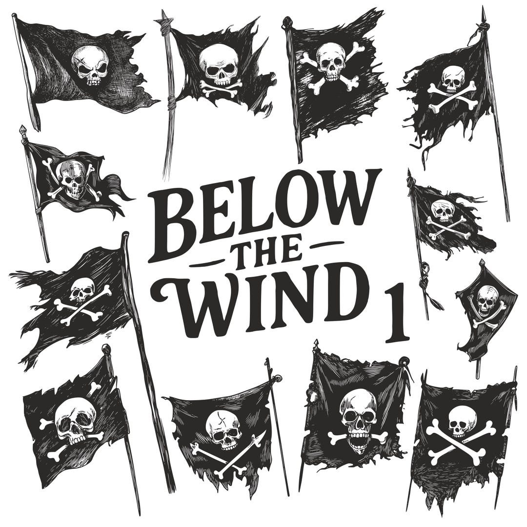 Pirate Flags Clipart Set 1 – Skull & Crossbones Ink Sketches for ...