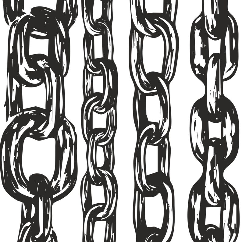 Heavy Links Vol. 1 – Sketched Metal Chains Clipart for Grunge Design ...