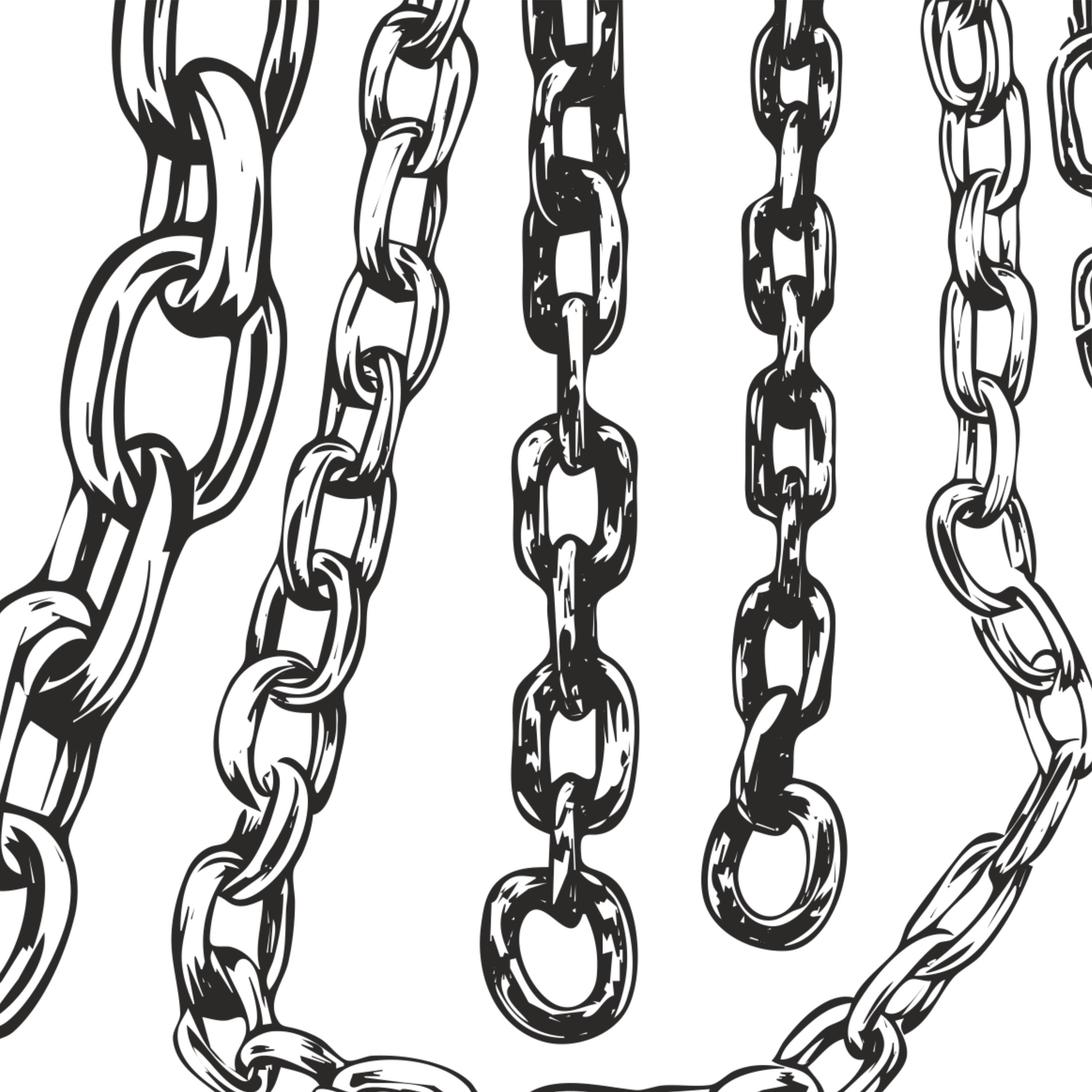 Heavy Links Vol. 1 – Sketched Metal Chains Clipart for Grunge Design ...