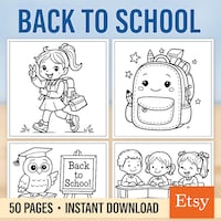 Back to School Binder Coloring Page - Etsy Canada