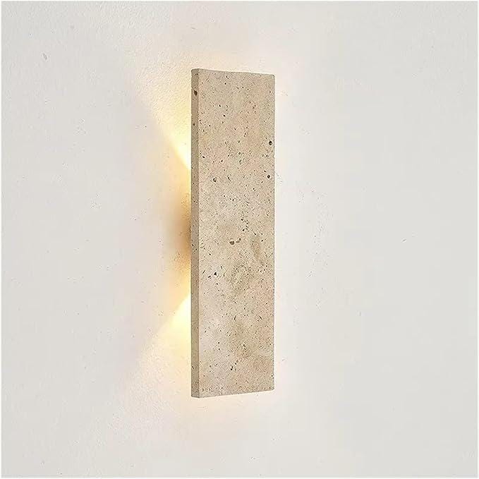 Minimalist Travertine Wall Sconce Backlit Stone Light Warm Ambient Glow ...