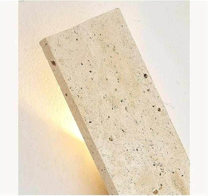 Minimalist Travertine Wall Sconce Backlit Stone Light Warm Ambient Glow ...