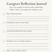 Caregiver Reflection Journal, Printable Mental Health & Self-care ...