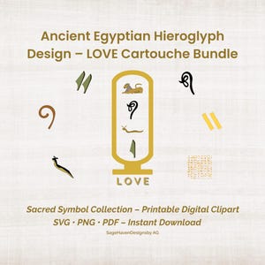 LOVE Hieroglyph Clipart Set – Ancient Egyptian Cartouche Symbol SVG ...