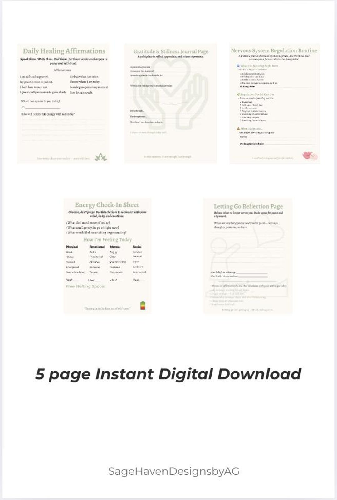Emotional Reset Toolkit – Printable Nervous System Calm & Self ...