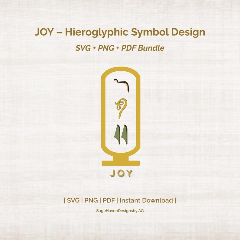 JOY Hieroglyph Cartouche SVG Bundle | Ancient Egyptian Symbol Clipart ...