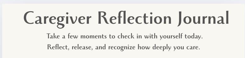 Caregiver Reflection Journal, Printable Mental Health & Self-care ...